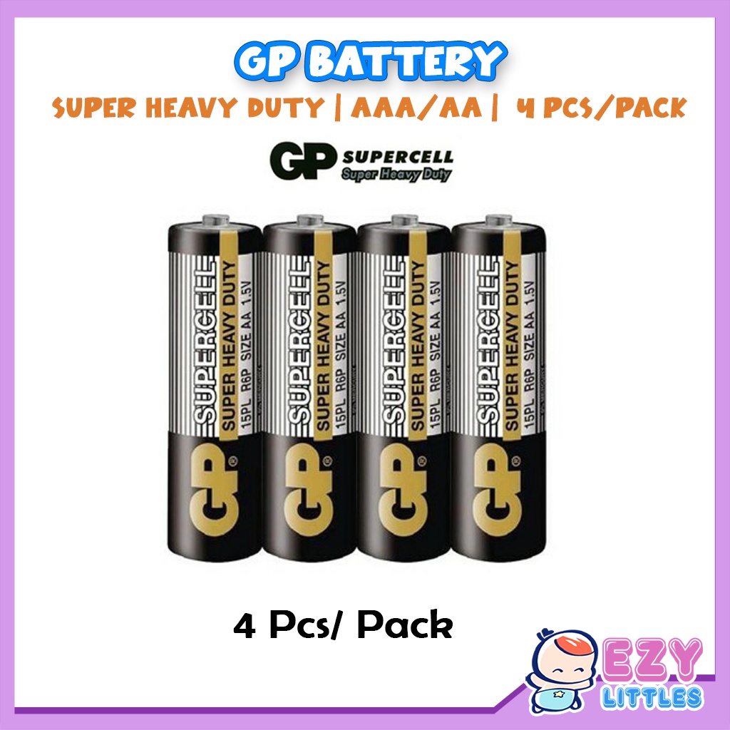 GP Supercell Heavy Duty AA/AAA Battery 1 set 4 Pcs | Shopee Philippines