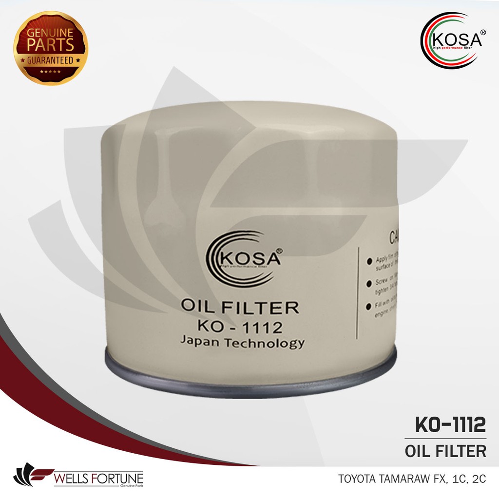 TOYOTA TAMARAW FX DSL / 1C 2C 3C KOSA OIL FILTER KO-1112 (1PC) | Shopee ...