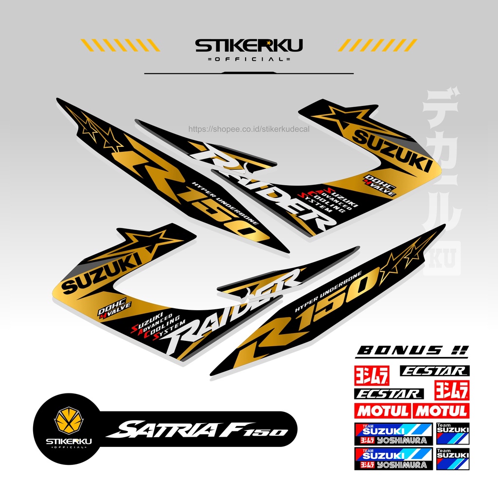 Suzuki RAIDER 150 / SATRIA FU / STICKER / REBORN / STOCK DECALS / SET ...