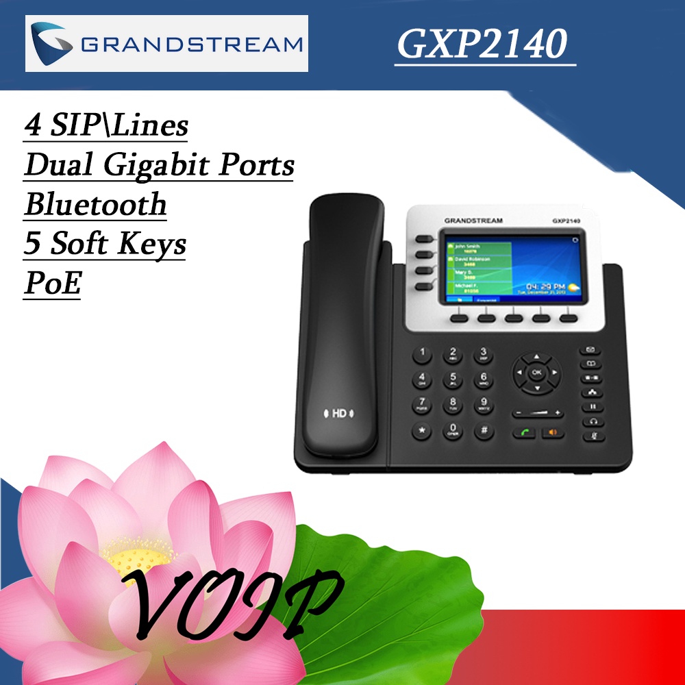 Grandstream GXP2140 - HD PoE IP Phone , 4 lines, Dual GbE, 5 program ... Grandstream GXP2140 - HD PoE IP Phone , 4 lines, Dual GbE, 5 program ...