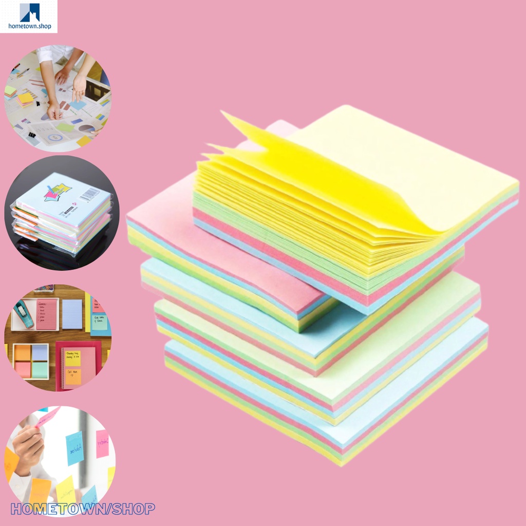 100 Sheets Office & School Sticky Note Paper Square Mixing Color 76mm ...