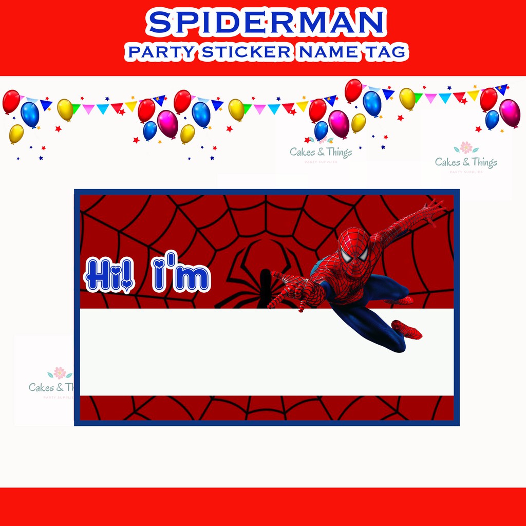 Spiderman Sticker Party Name Tag | Shopee Philippines