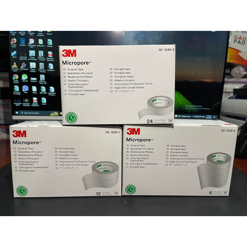 3M Micropore Tape 1x10, 1/2x10y & 2x10yards(1box) USA | Shopee Philippines