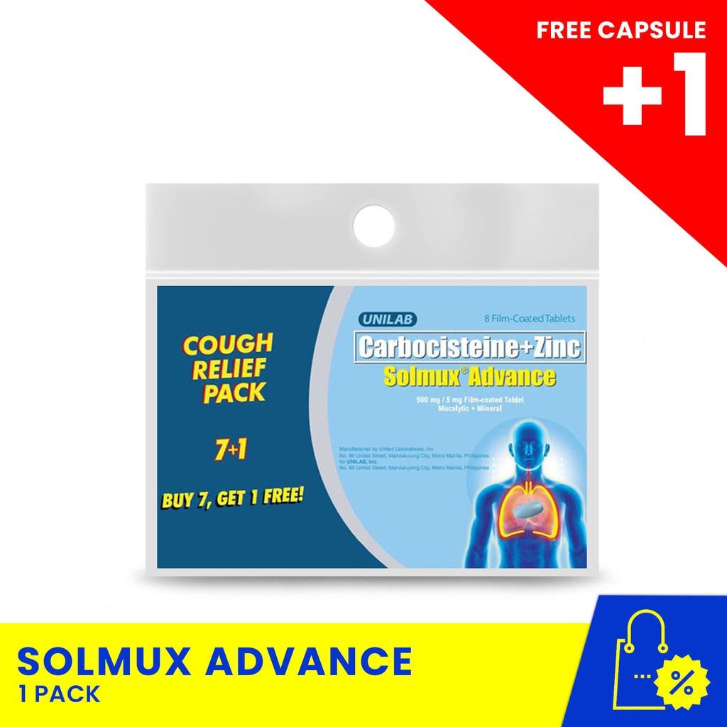 SOLMUX Advance 7+1 capsules (For Coughs, Colds & Flu) | Shopee Philippines