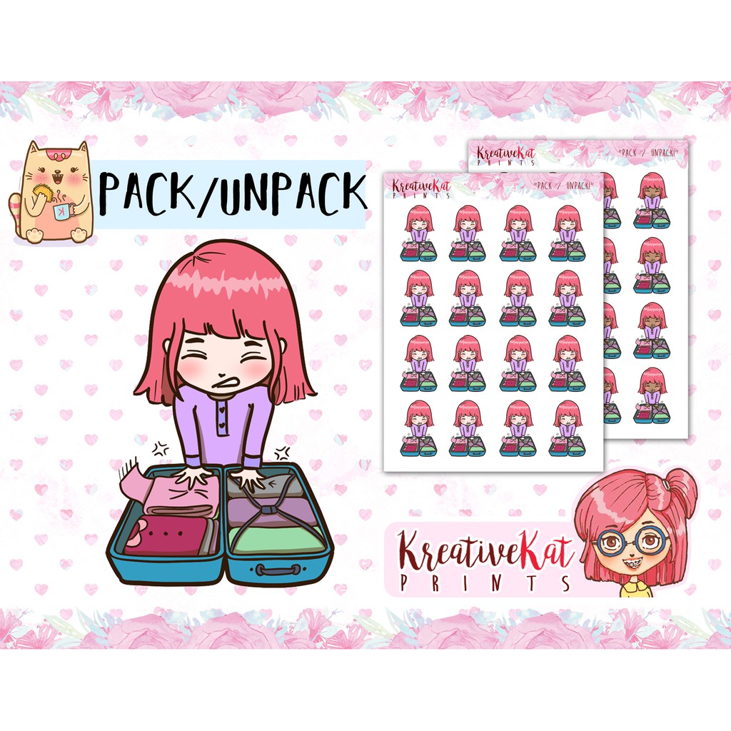 Pack / Unpack Stickers | Planner Stickers | Shopee Philippines
