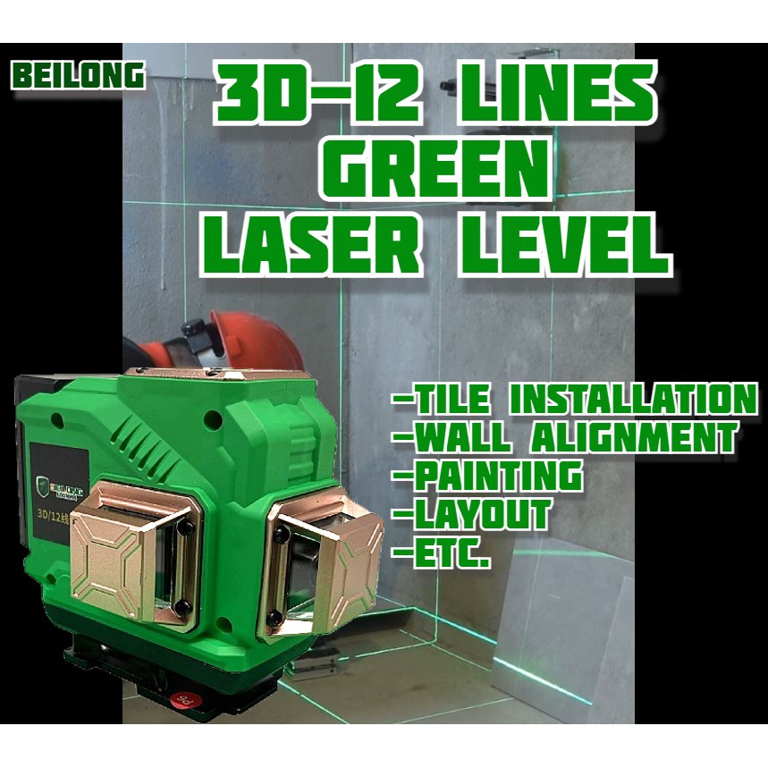 BEILONG 12 Lines Self-leveling Laser Level Home Construction Tools ...