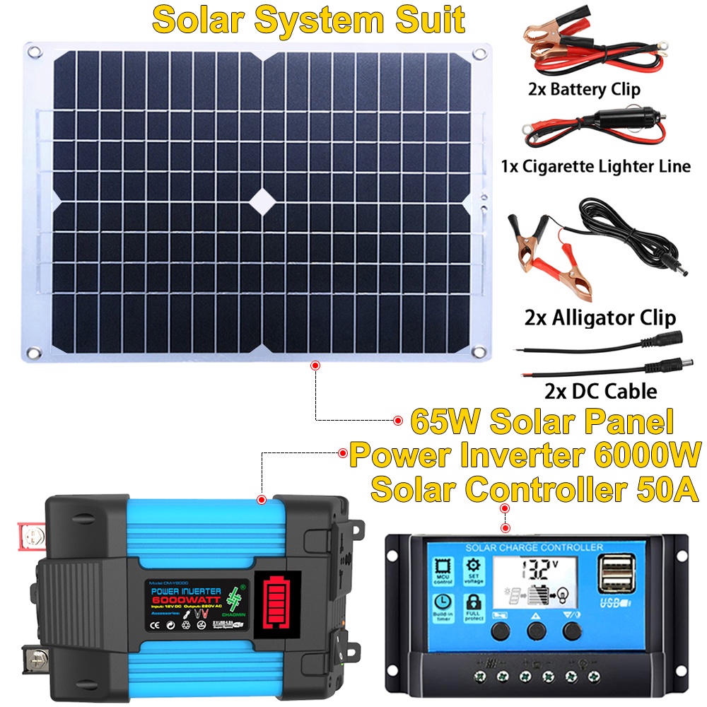 HAOSONG Solar Power Generation System 4000W/6000W Power Inverter with ...
