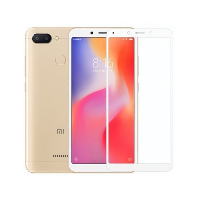 Tempered Glass 4D Full Frame (Bezel) Color For Xiaomi Redmi 6/Redmi 6A ...
