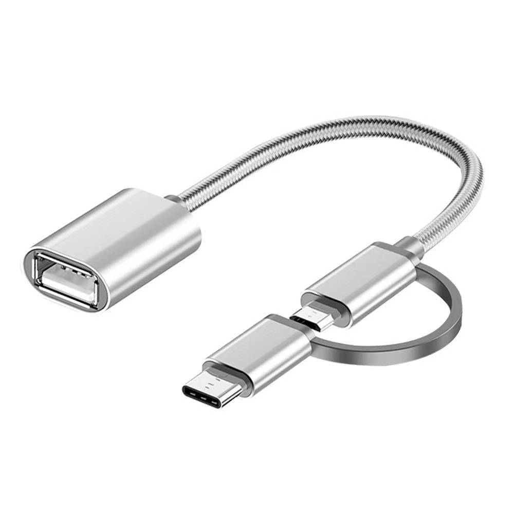 2 in 1 USB OTG Cable Adapter to Micro USB+Type-C Connector USB ...