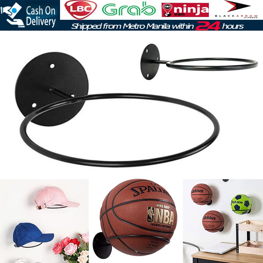 【Fast Delivery】Wall Mount Basketball Storage Rack Iron Football Display ...