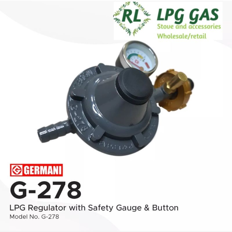 G-278 Germani LPG Regulator w/ safety button and gauge | Shopee Philippines