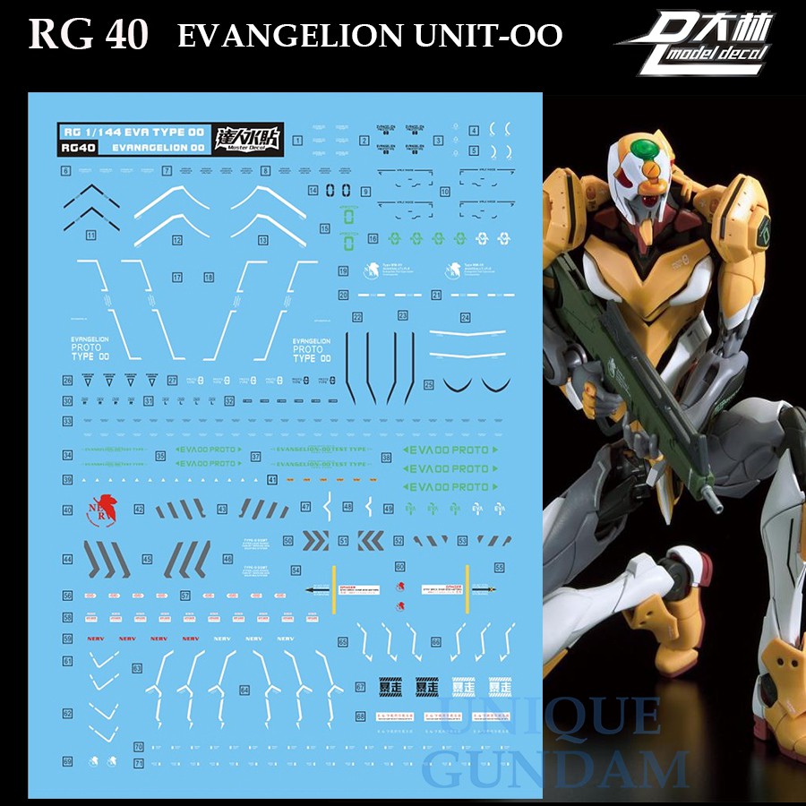 [DALIN] RG40 RG 1/144 EVANGELION UNIT OO GUNDAM WATER SLIDE DECAL ...