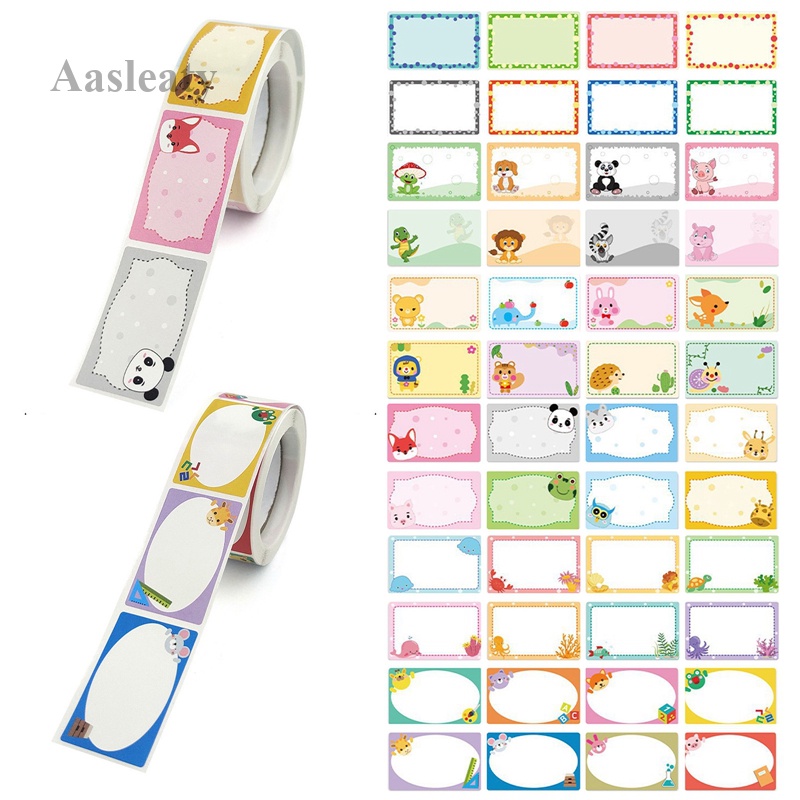 200Pcs/Roll Cute Cartoon Children Self-Adhesive Writable Labels ...