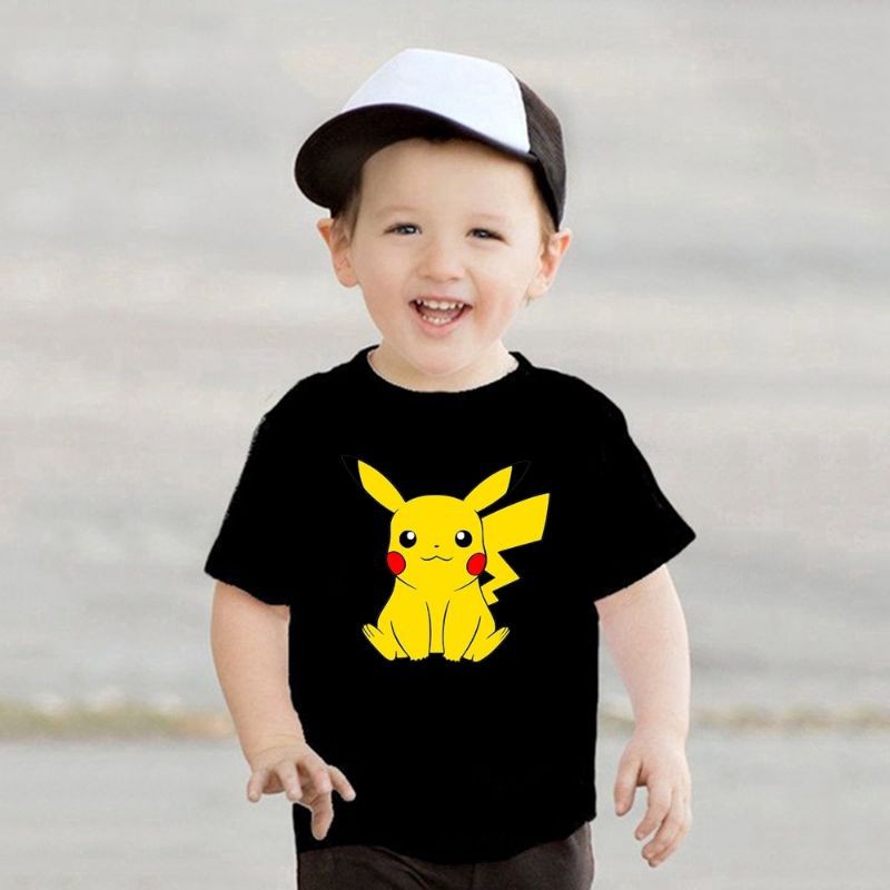 POKEMON GO Cute Pikachu Girl and Boy Cartoon T Shirt Children Summer ...
