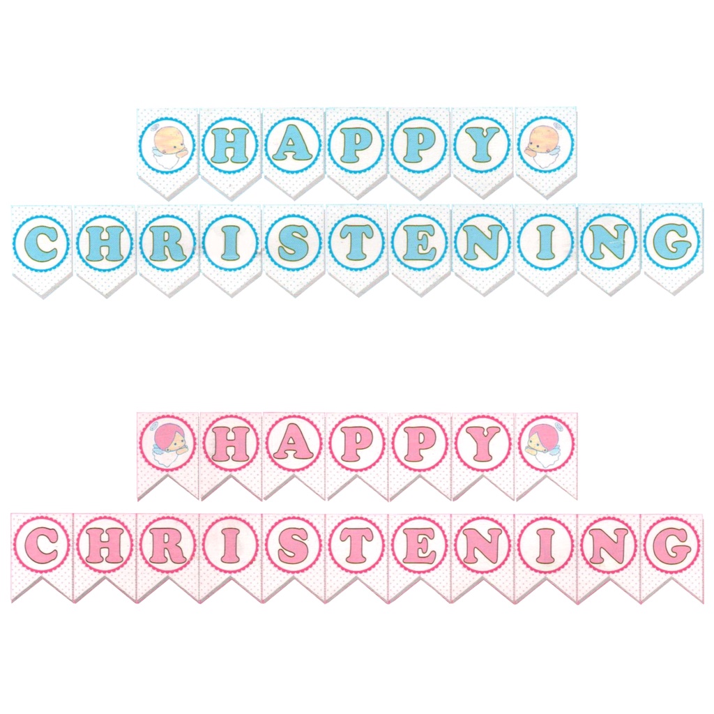 PS-193 (1 set) Happy Christening Banner Baby Christening Banner ...