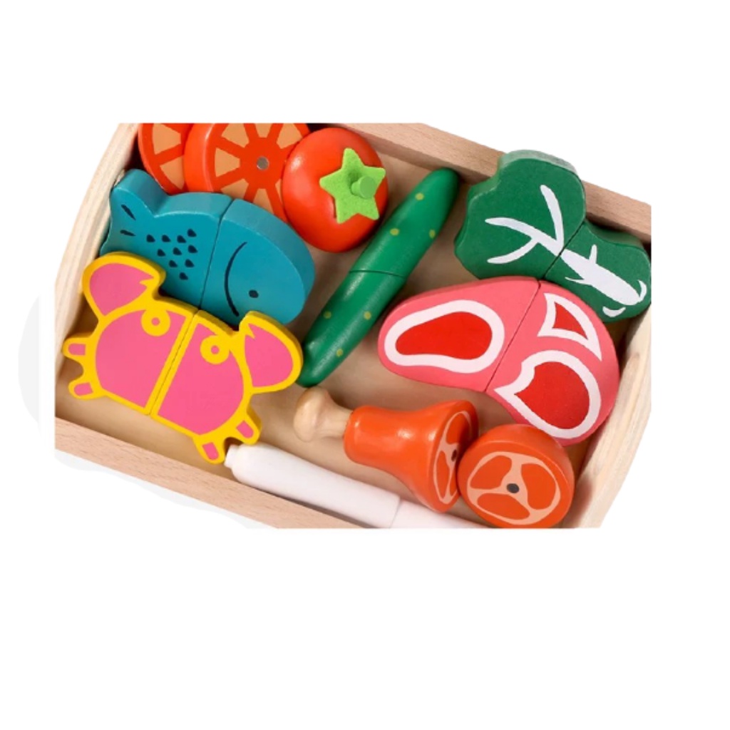 Mom Hub Woody Puddy Fruits Veggies Magnet Cutting Cooking Pretend Play ...