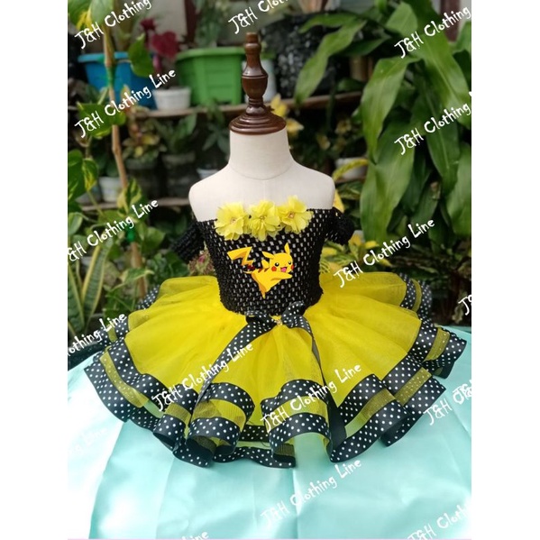 Pikachu inspired tutu dress available shoes(13cm) and headdress, 1 to ...