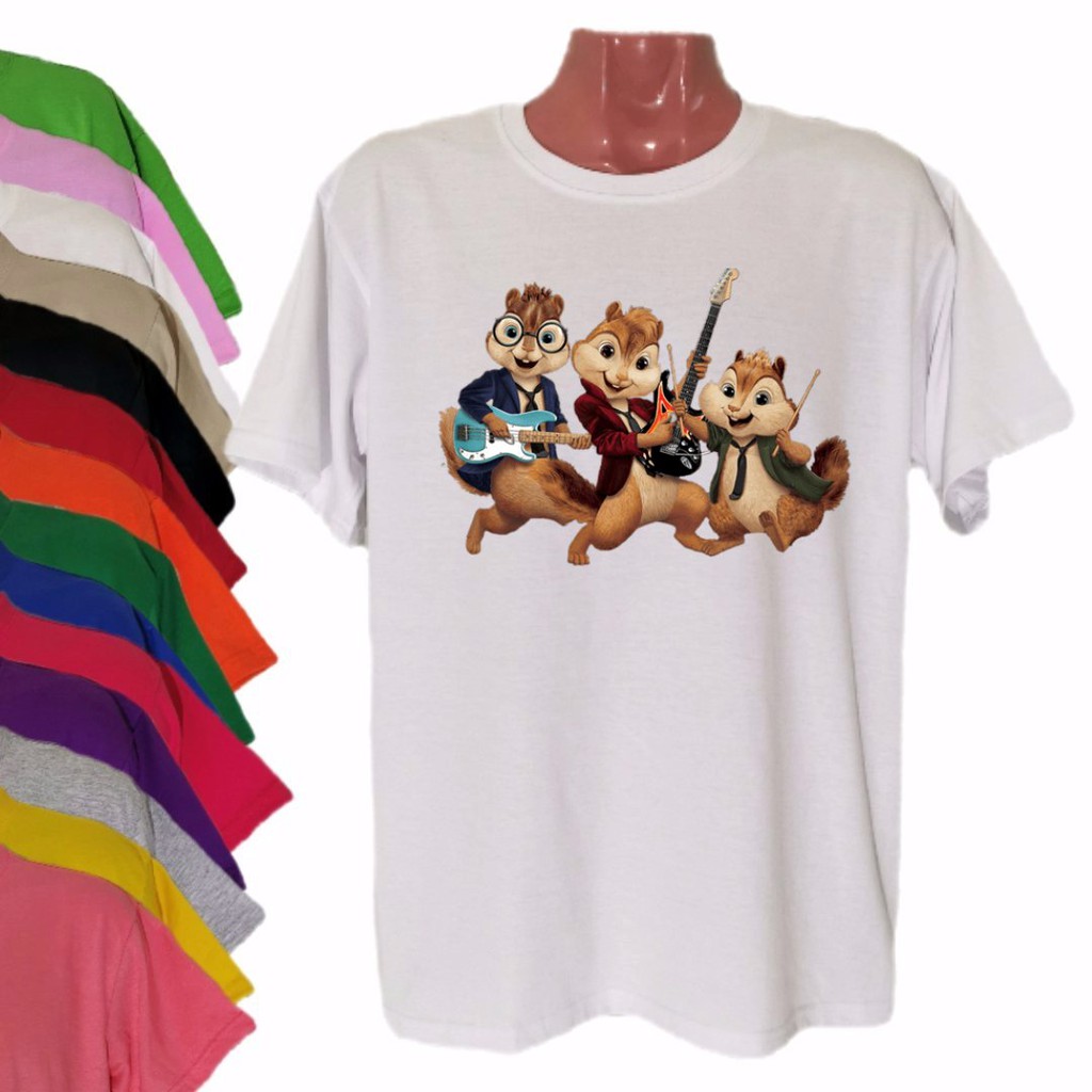T-shirt Alvin and the chipmunks Instrument character shirt short sleeve ...
