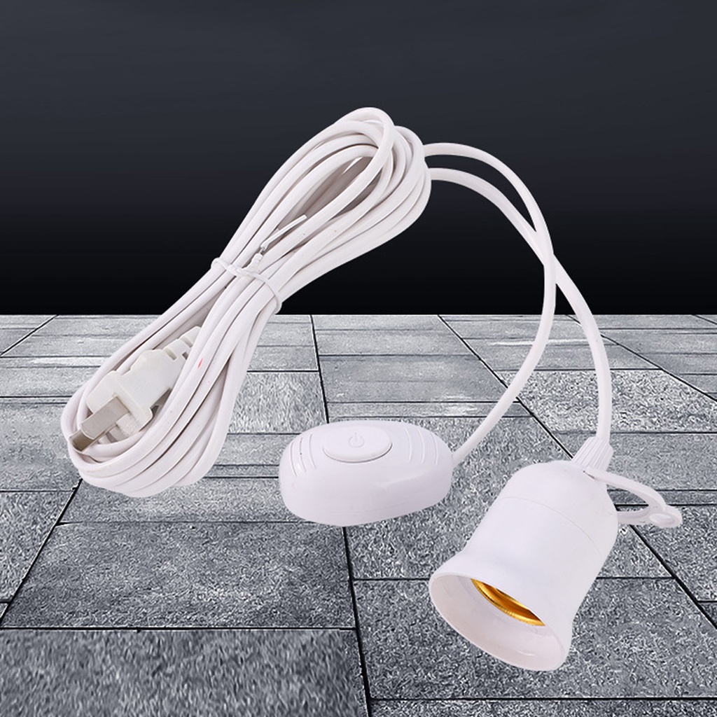 LED household bulb lamp socket with switch with wire plug e27 screw ...