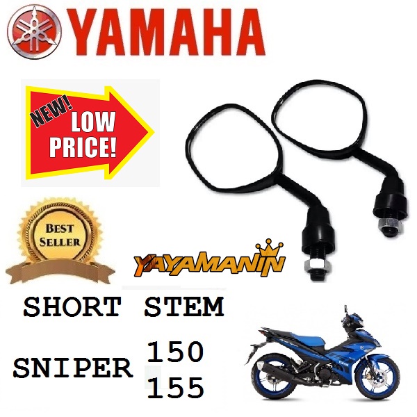 YAMAHA SNIPER 150 & 155 SIDE MIRROR Motorcycle STOCK type SHORT STEM ...