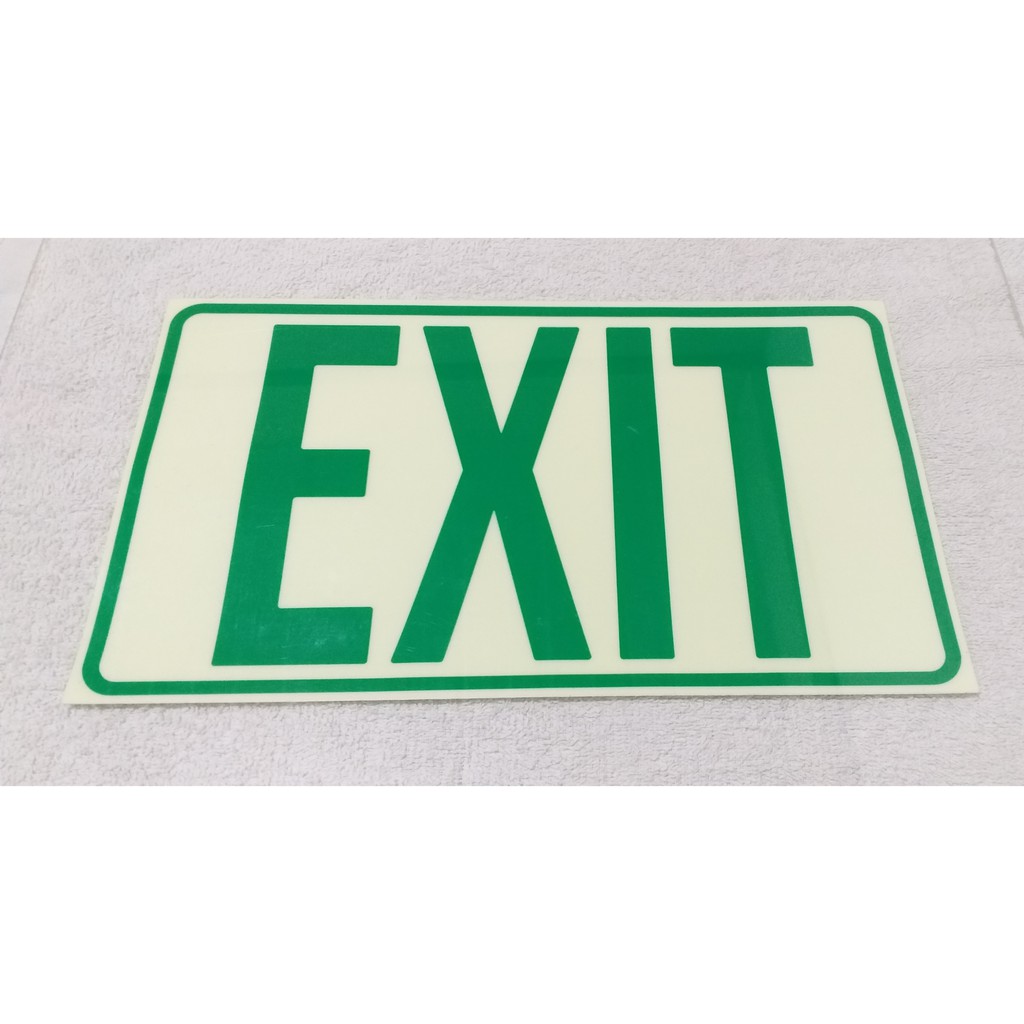 Luminous Exit Sign Sticker (19mm Text) | Shopee Philippines