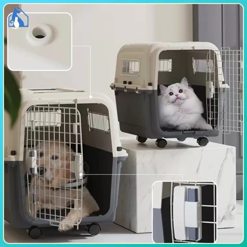 Pet Carrier Travel Cage Dog Cat Crates Airline Approved Large Pet Cage ...