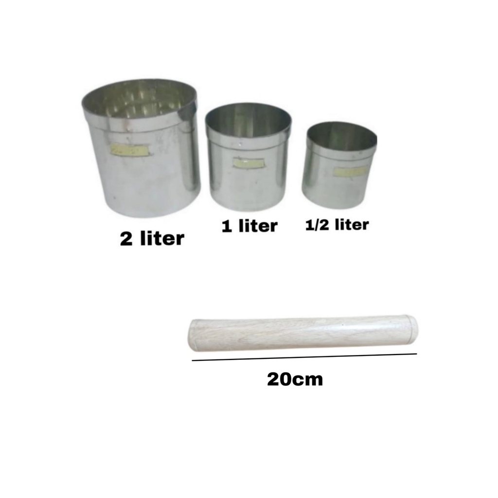 KAYU Rice liter Rice measure 1/2 liter, 1 liter, 2 liter, Wooden Rice ...