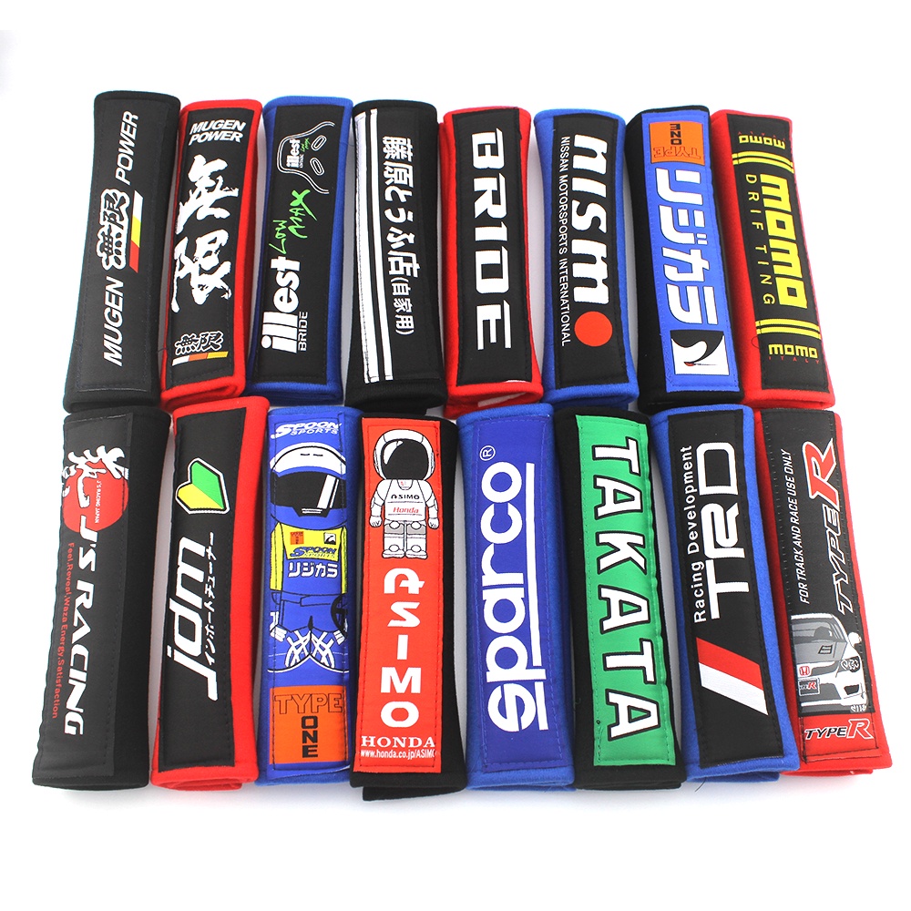 Universal JDM Car Styling Seat Belt Shoulder Pads Mugen#Nismo#Ralliart# ...