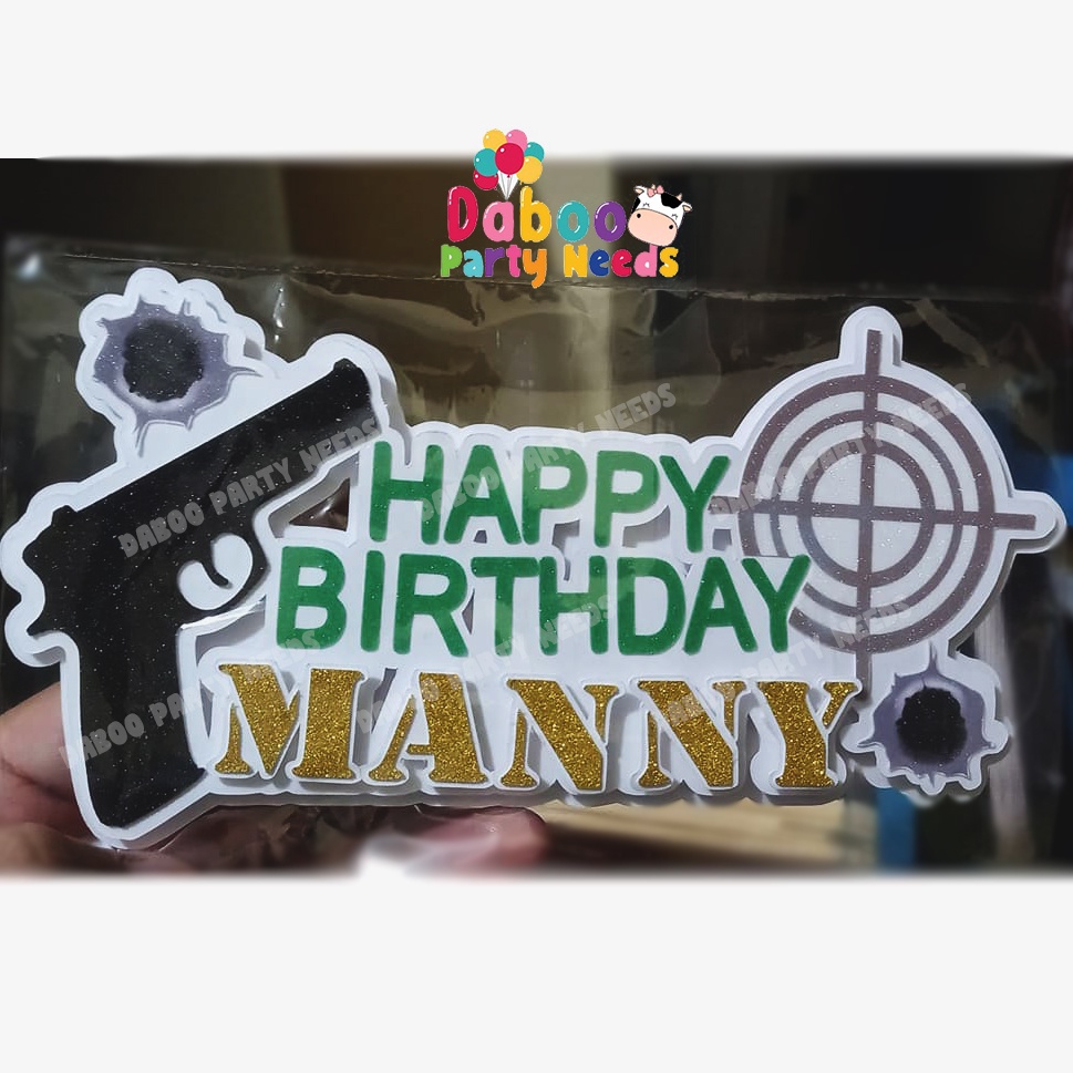 sharp shooter top gun enthusiast personalized cake topper | Shopee ...