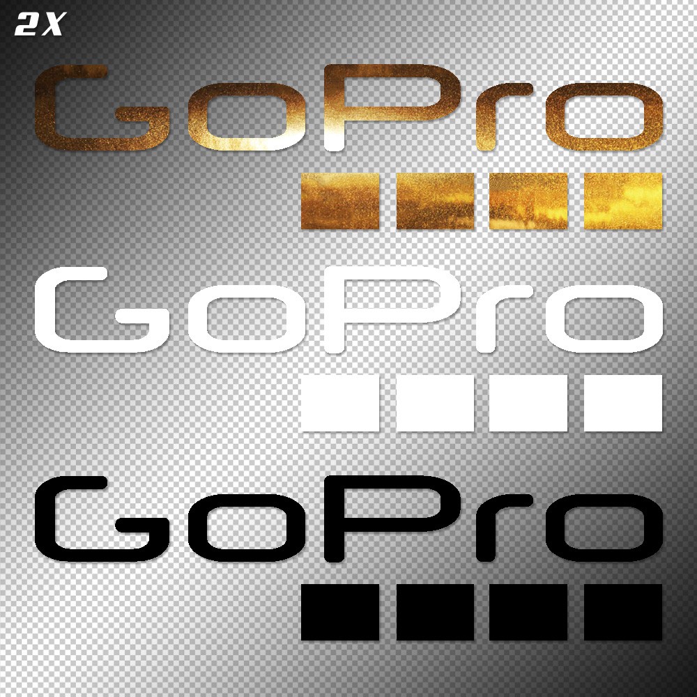 Stickers | (2) GoPro | Weather Proof Die-cut decals | Solid Color | 3 ...