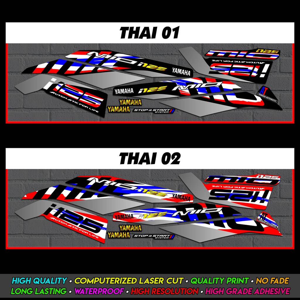 Yamaha Mio i 125 Stock Decal (2019) [THAI]【PREMIUM GLOSSY LAMINATED ...