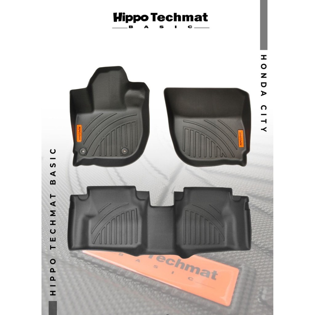 Honda City 2014-2025 Hippo Techmat Deep Dish Floor Matting Water Proof ...