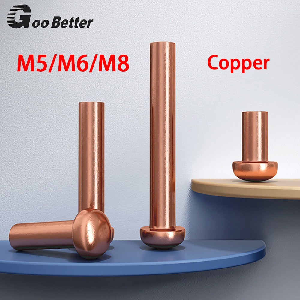 Round Head Copper Rivets M5 M6 M8 Dome Head Solid Rivet L:6-50mm ...