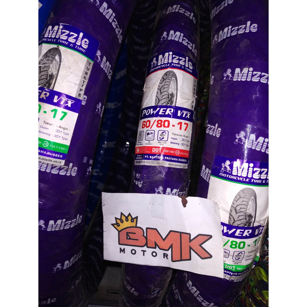 MIZZLE POWER VTX 60/80-17 TUBETYPE MOTORCYCLE TIRE | Shopee Philippines