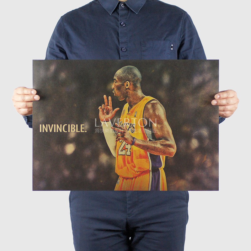 NBA star poster Kobe Bryant basketball retro kraft paper poster ...