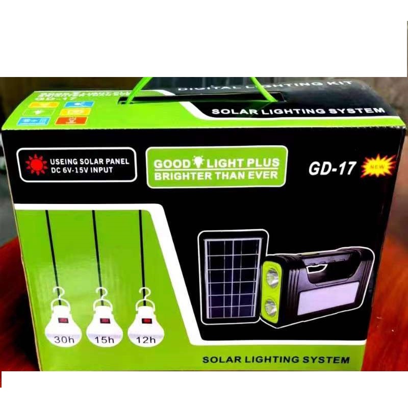 NEW GDPLUS GD-8017 LED Solar Light Lamp System Kit | Shopee Philippines