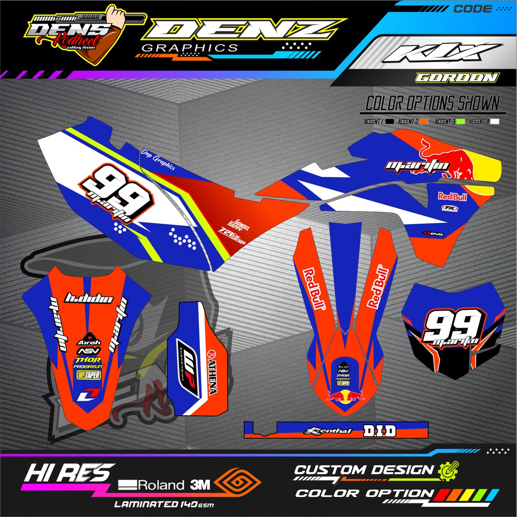DECAL STICKER KLX GORDON MD0023-24 | Shopee Philippines