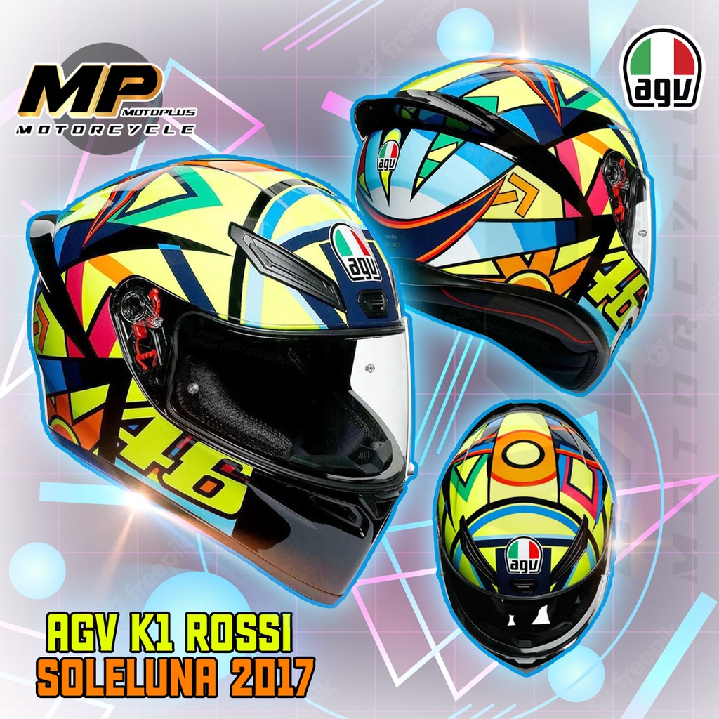 MOTOPLUS MOTORCYCLE AGV K1 ROSSI SOLELUNA 2017 HELMET | Shopee Philippines