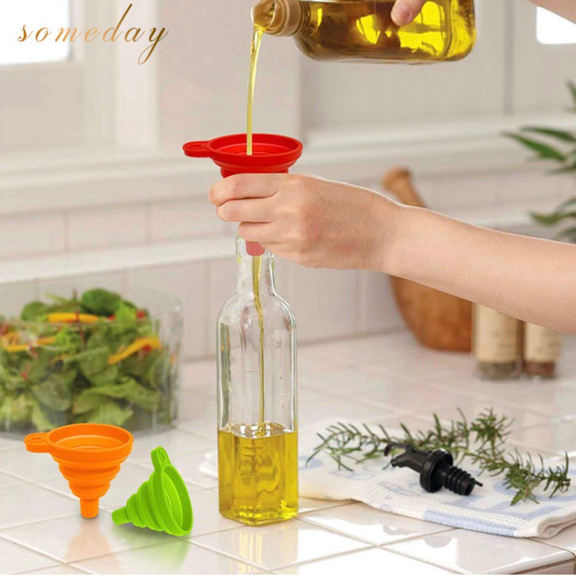 Someday 1pc Mini Silicone Foldable Funnel Collapsible Hopper Kitchen ...