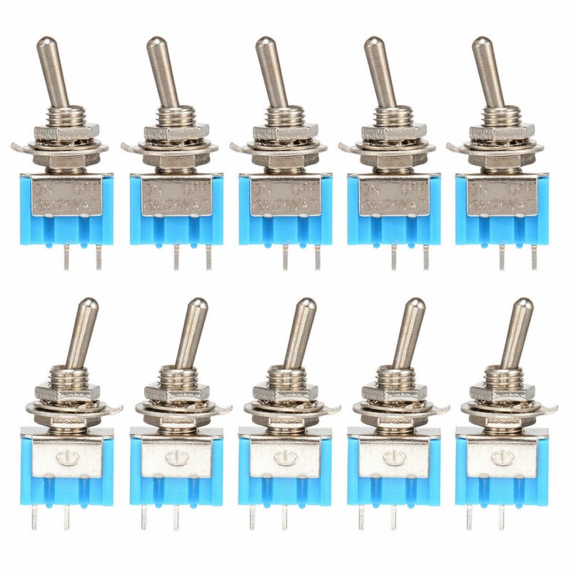 10 Pcs MTS-101 Mini Toggle Switch Toggle Switch 2 Position 2 Pins ...