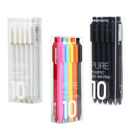 Kaco Pure Black 0.5mm Extra Fine Point Retractable Gel ink Pen,Pack of ...