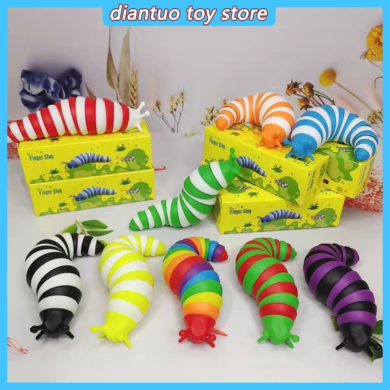 2022 New Fidget Toy Slug Flexible 3D Finger Slug Fidgetslug Cute ...