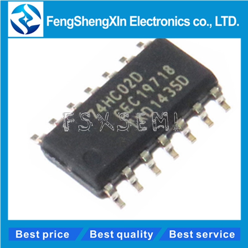 100pcs/lot 100% New original 74HC02D 74HC02 HC02 SOP-14 Logic Chip IC ...
