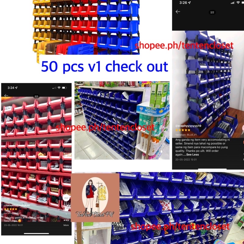 V-SERIES BUNDLE HEAVY DUTY STACKABLE BINS ORGANIZER BY EASYSTORAGE ...