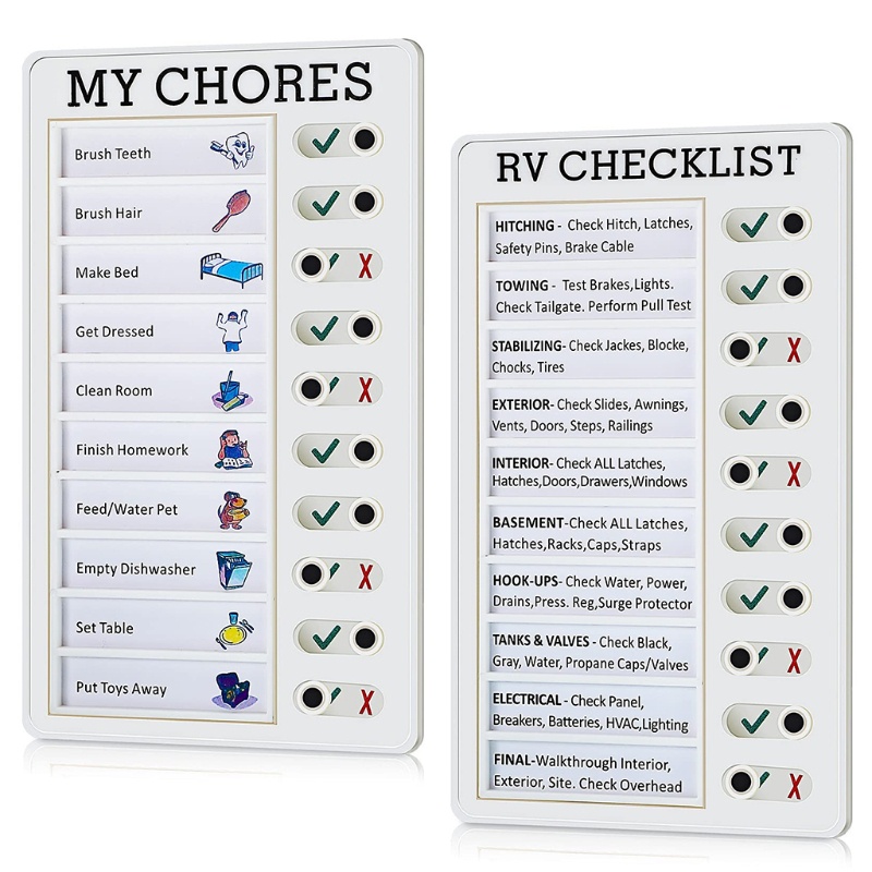 Multi-purpose Wall Hanging Checklist Memo Boards Adjustable My Chores Checklist Board for RV ...