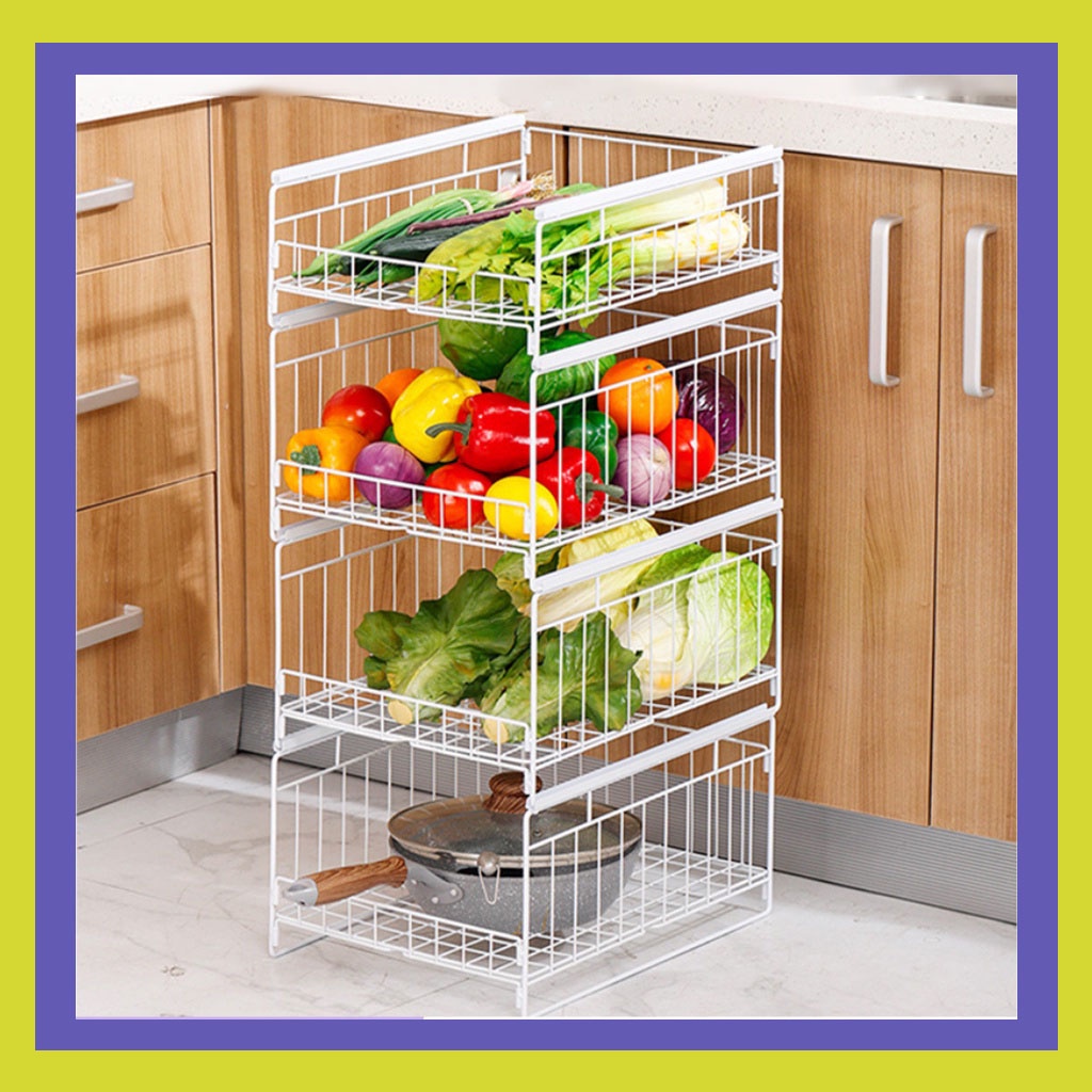 Kitchen Shelf Rack Sliding Kitchen Storage Foldable Storage Rack ...