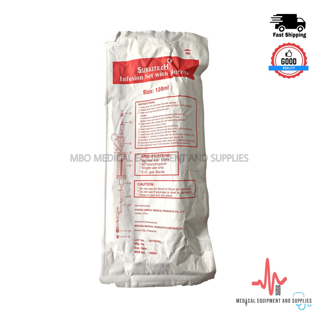 Volumetric Infusion Set / Soluset - 100ml, 120ml, 150ml | Shopee ...