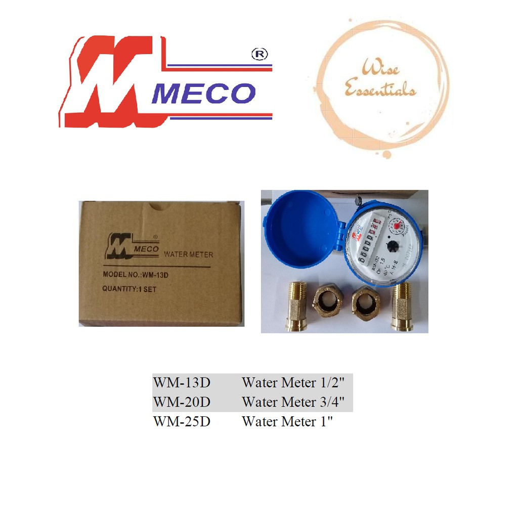 MECO Water Meter (1/2", 3/4", 1") | Shopee Philippines