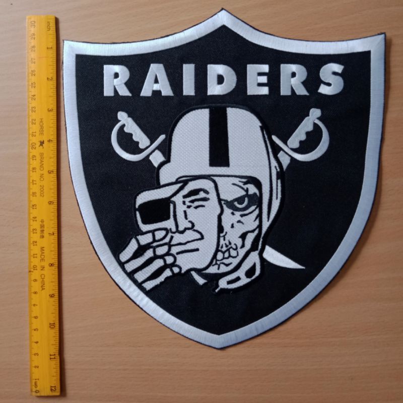 LARGE SIZE RAIDERS EMBROIDERED PATCH (Spell out/Big logo) | Shopee ...