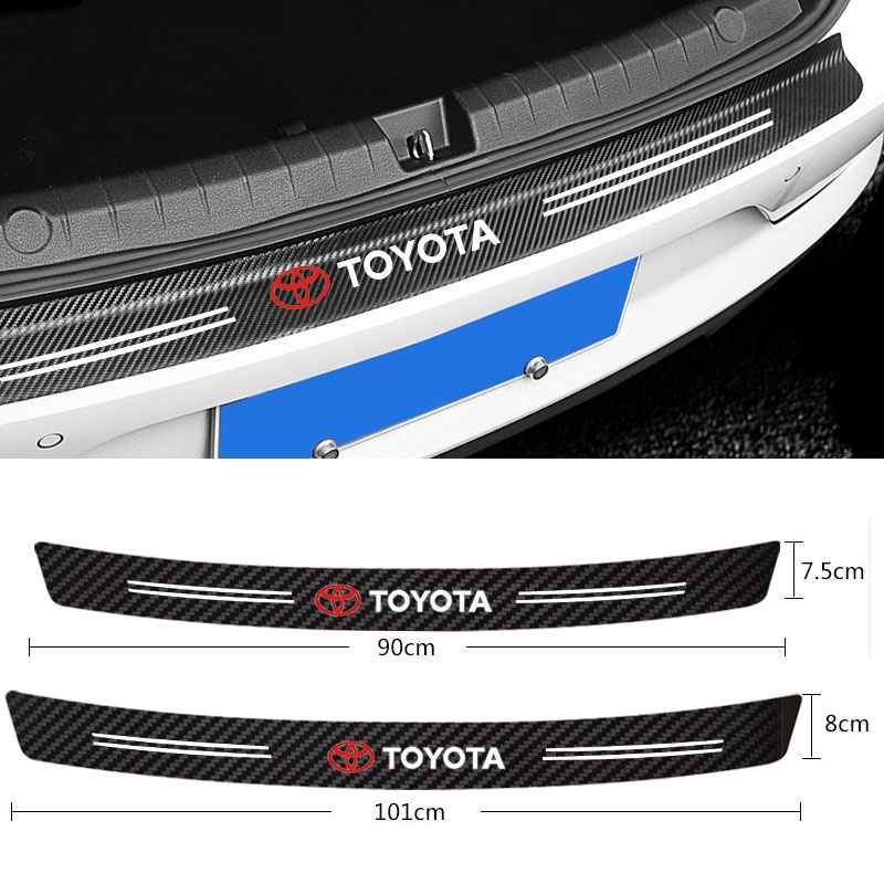 Car Tail trunk Rear Bumper Protector Carbon fiber Sticker For Toyota ...